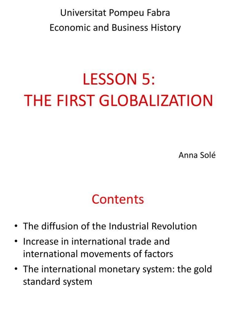 The First Globalization | PDF | Gold Standard | Fixed Exchange Rate System