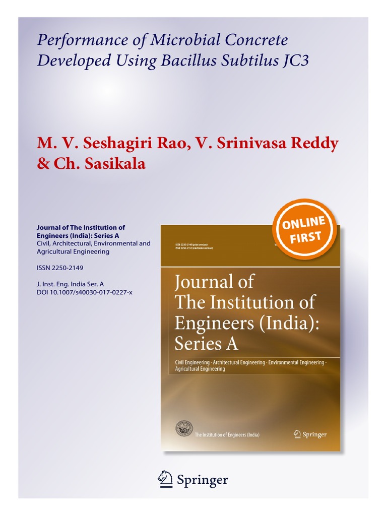 Springer Journal Paper On Bacterial Concrete | PDF | Strength Of ...