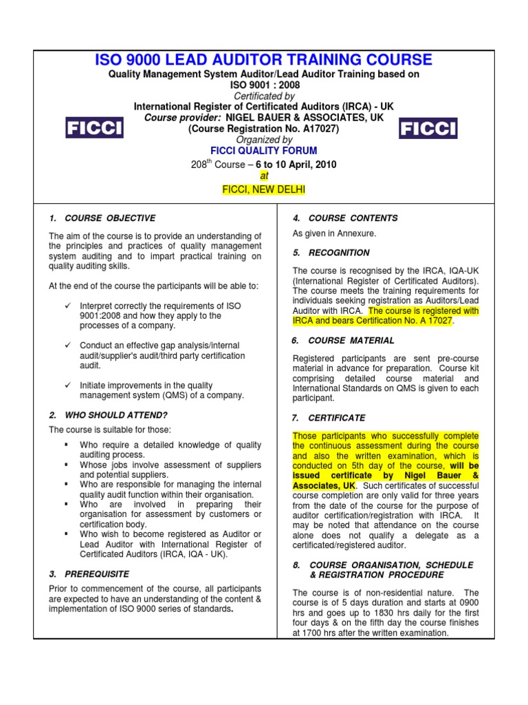 Brochure | PDF | Iso 9000 | Audit