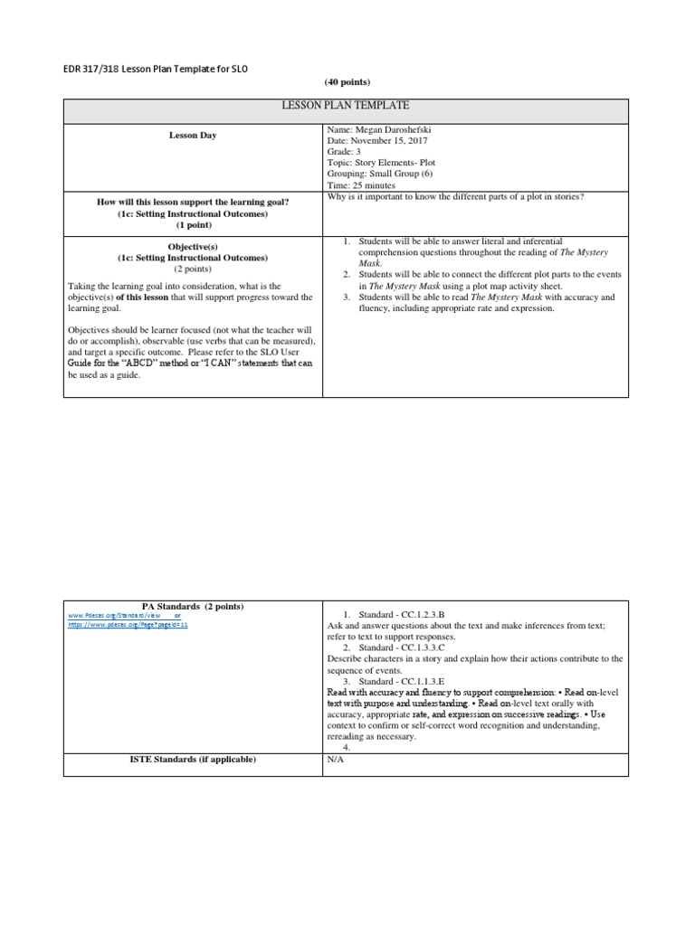 Guided Reading Plot Lesson Plan Pdf Educational Assessment