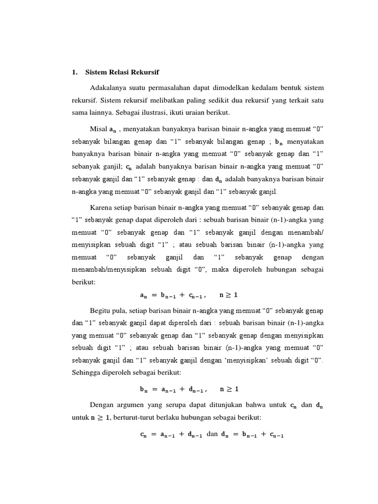 Sistem Relasi Rekursif | PDF