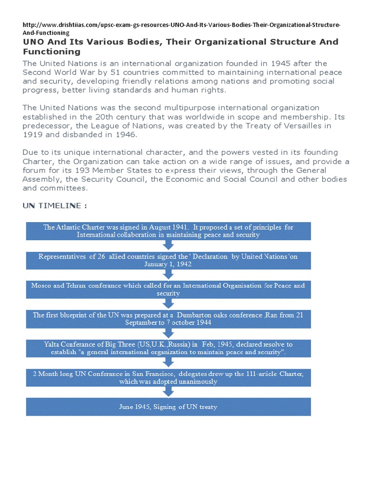 UNO and Its Various Bodies | PDF | United Nations | International Relations