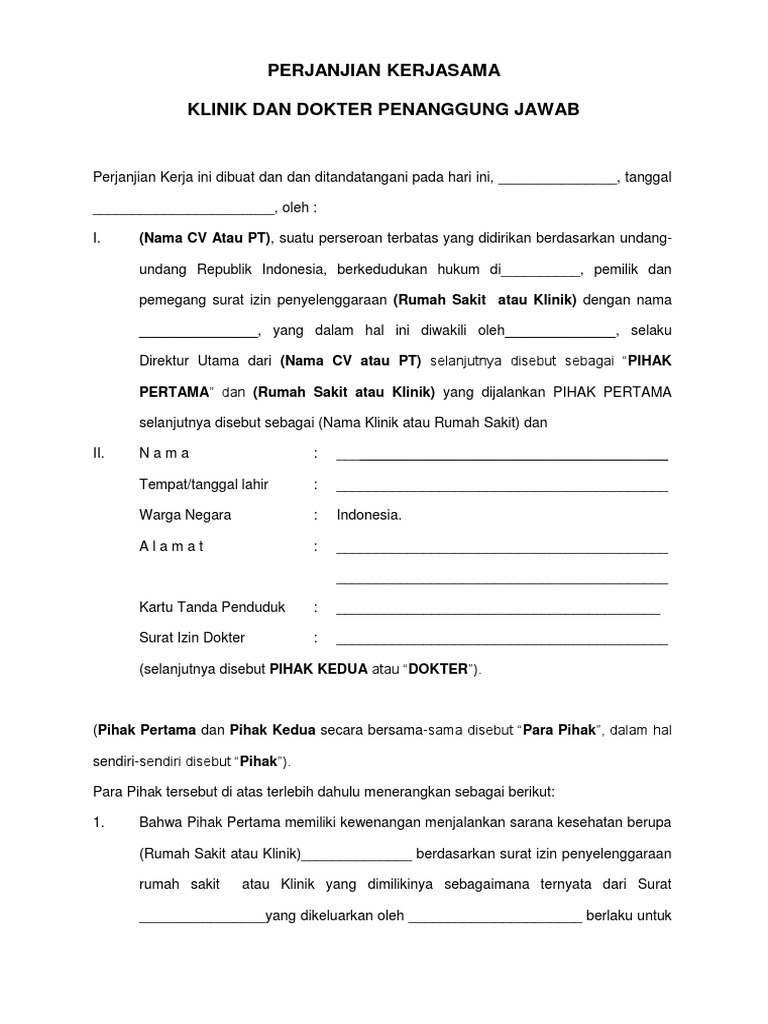 MoU Dokter DG Klinik | PDF