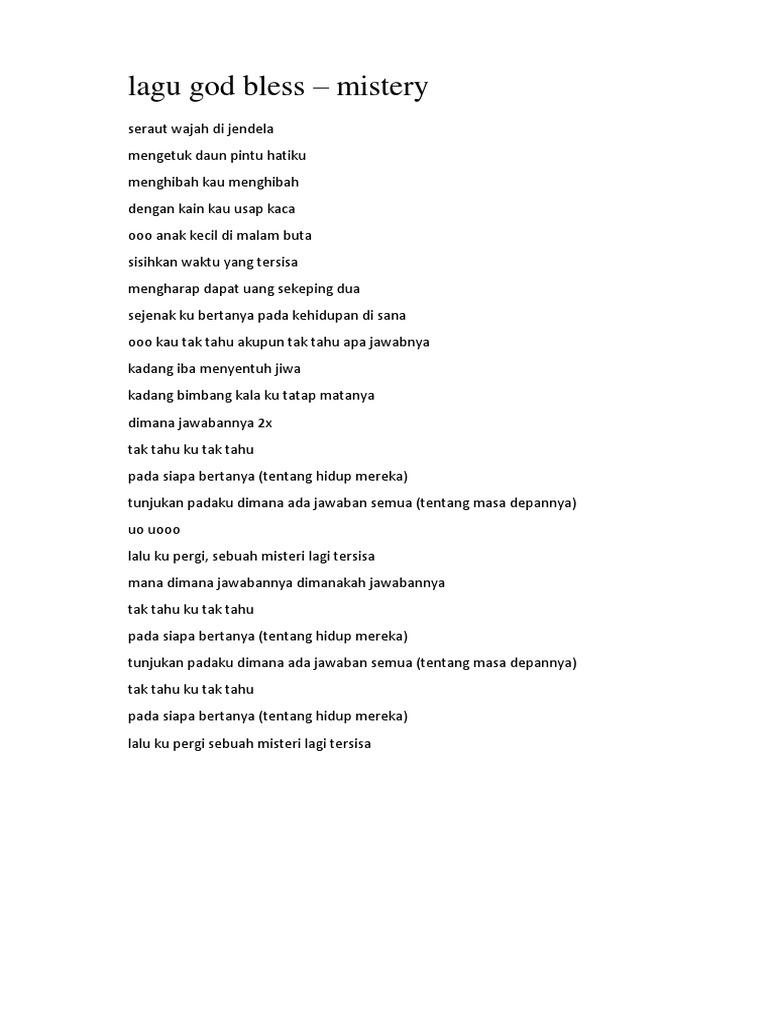 Lagu God Bless | PDF