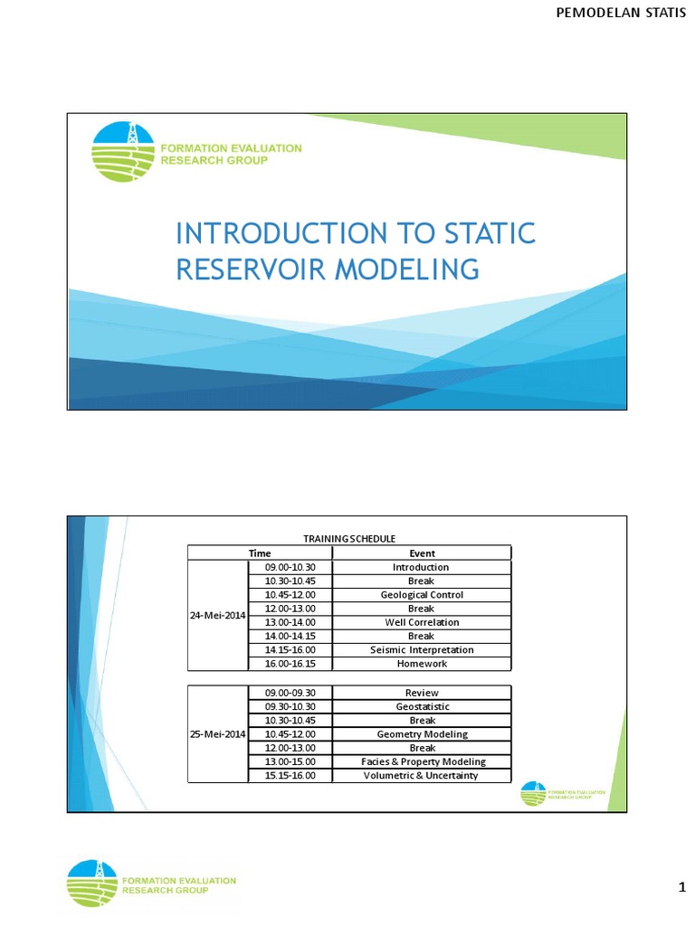 Introduction To Static Reservoir Modeling PDF | PDF | Stratigraphy ... Introduction To Static Reservoir Modeling PDF | PDF | Stratigraphy ...