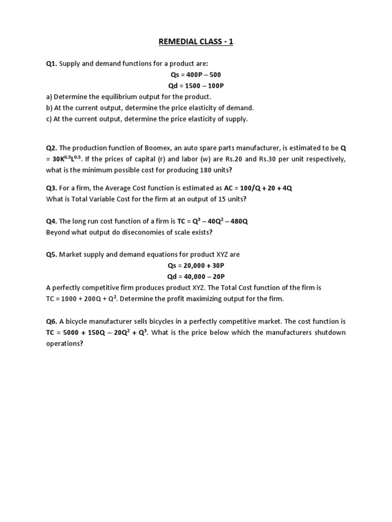 Remedial Class Qs 1 | PDF