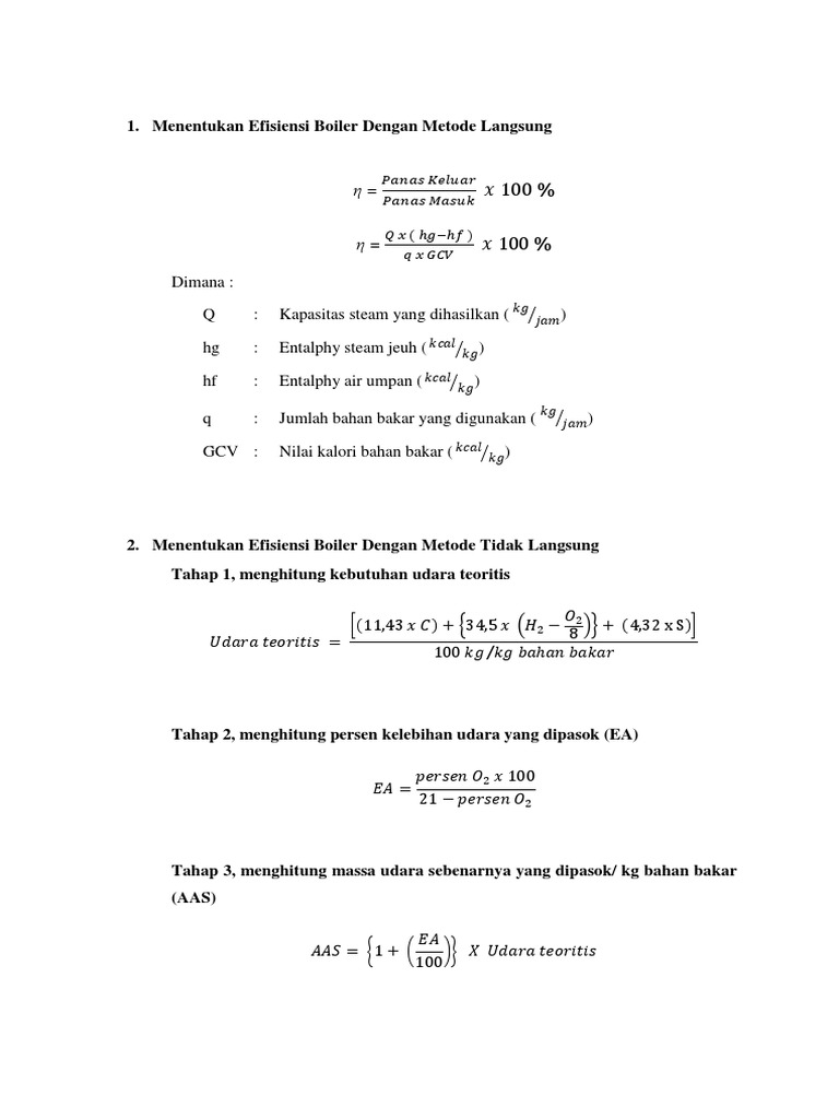Rumus Efisiensi Boiler | PDF