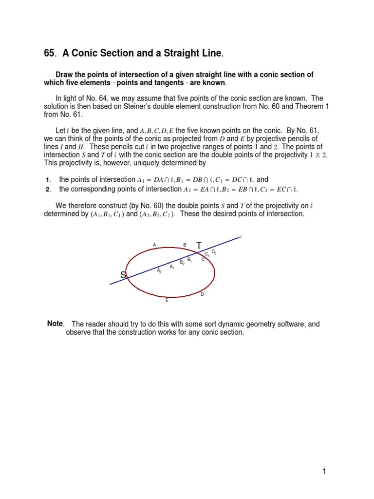 A Conic Section and A Straight Line | PDF