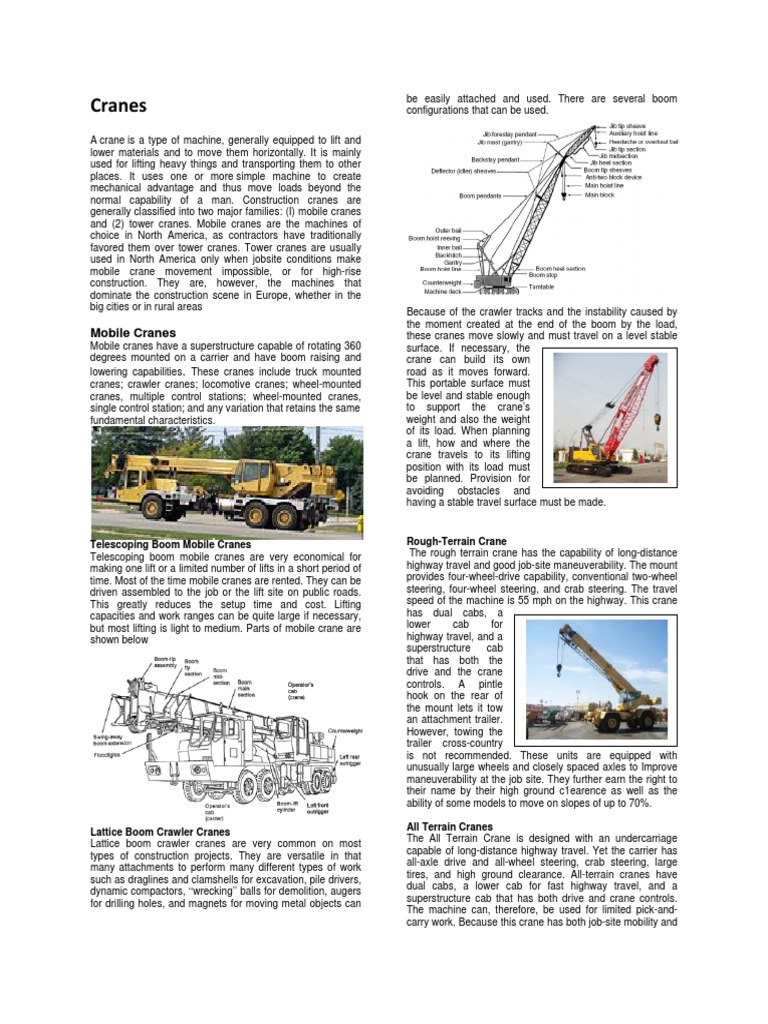 Cranes | PDF | Crane (Machine) | Elevator
