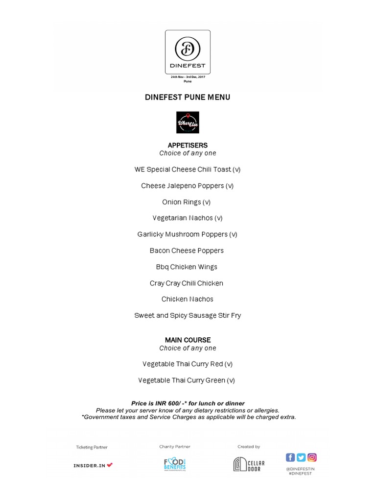 DF N2017 Menu Where Else Cafe | PDF | Thai Cuisine | Curry