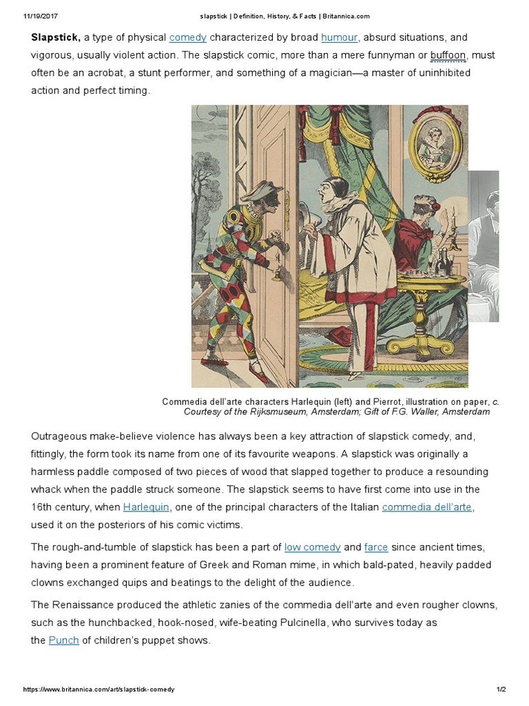 Slapstick - Definition, History, & Facts - Britannica PDF | PDF ...