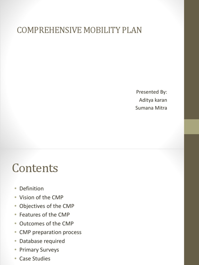 Comprehensive Mobility Plan: A Vision for Sustainable Transportation in ...