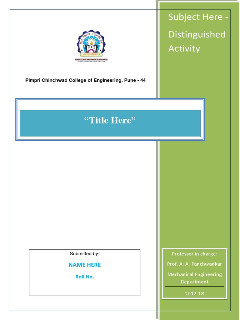 Subject Here - Distinguished Activity | PDF