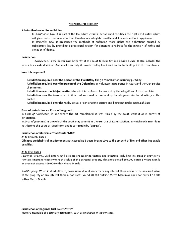 Civil Procedure Notes | PDF | Pleading | Demurrer