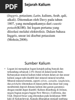 Sifat dan Kegunaan Unsur Kalium | PDF