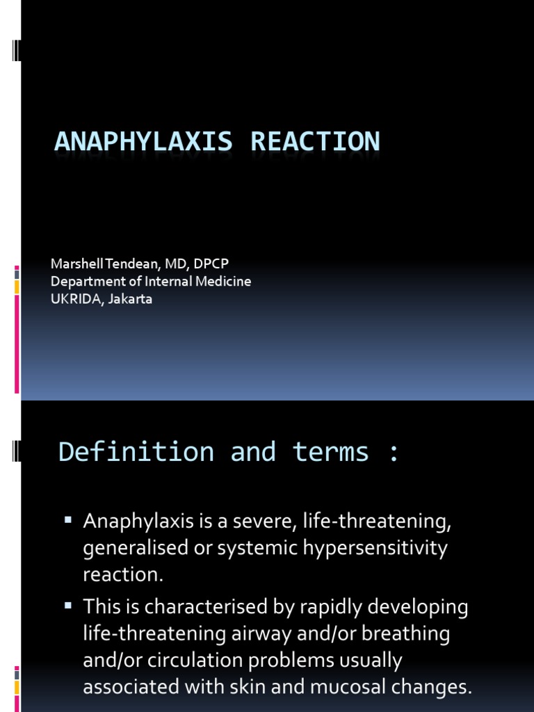 Anaphylaxis Reaction | PDF | Allergy | Immune System