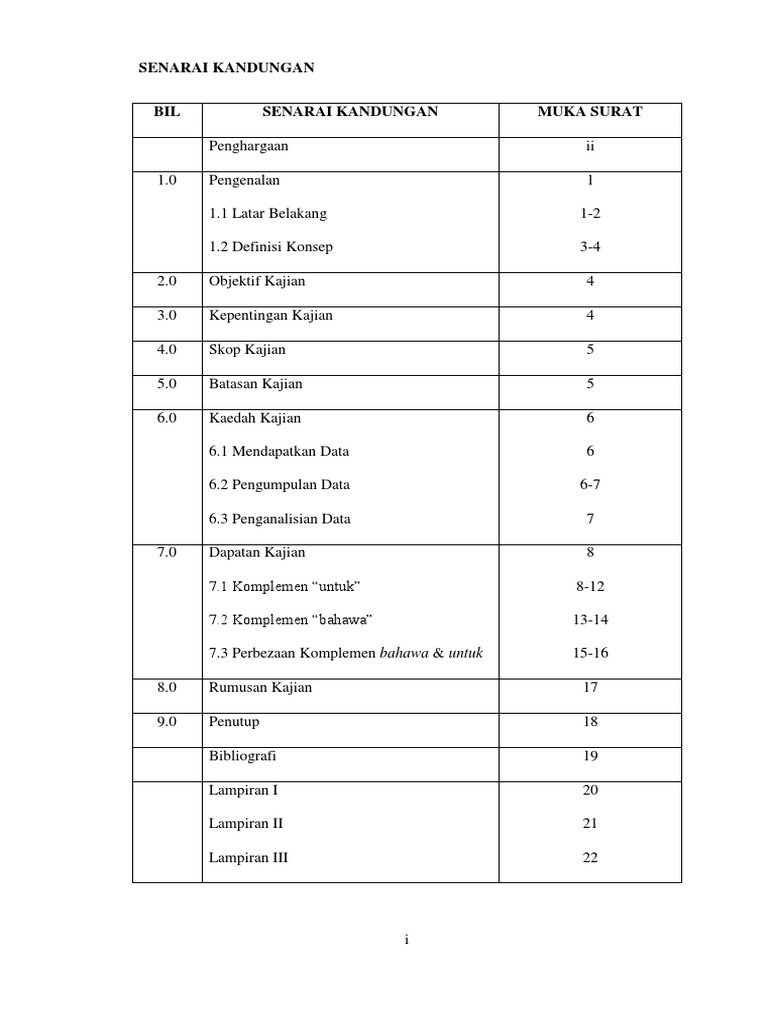 KK BM Isi Kandungan | PDF