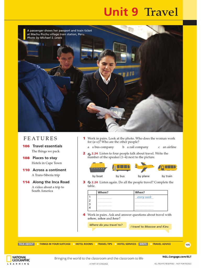 National Geographic Learning: English: Sample Unit 9: Travel | PDF ...
