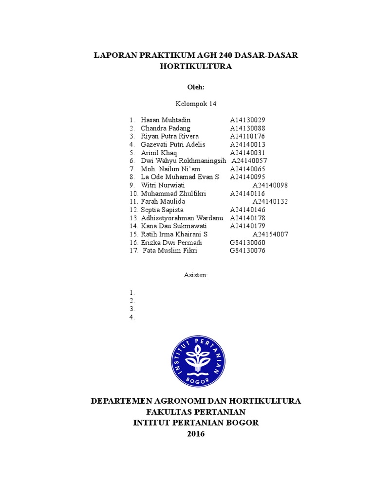 Laporan Praktikum Agh 240 Dasar | PDF | Griya & Taman | Teknologi & Rekayasa