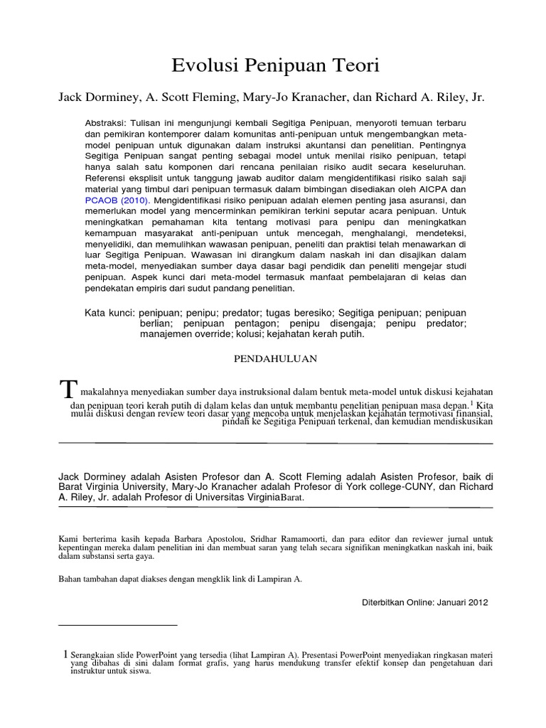 Meta-Model Penipuan dalam Akuntansi | PDF