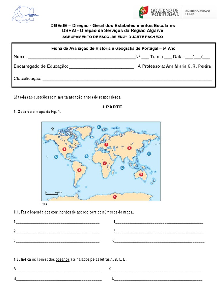 TESTE 1 (CE) | Continente | Oceano Atlântico | Avaliação gratuita de 30 ...