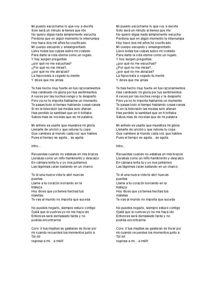 Mi Pueblo Escúchame Lo Que Voy A Decirte | PDF | Ocio | Entretenimiento ...