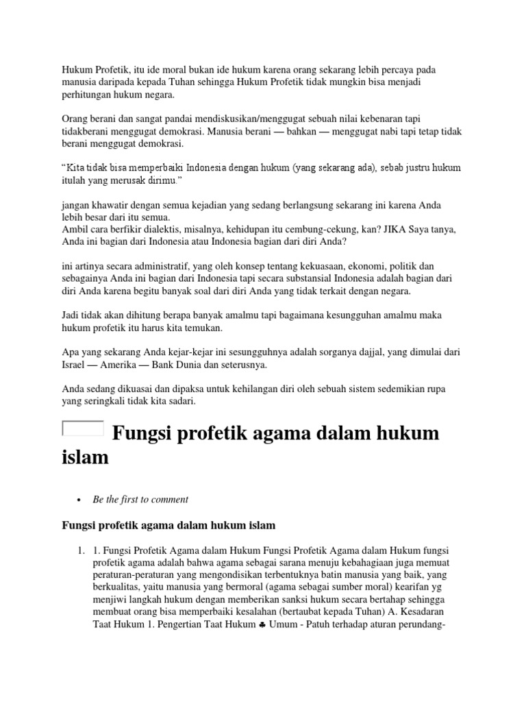 Hukum Profetik | PDF