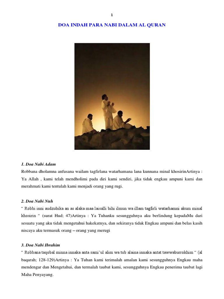 Doa Indah para Nabi Dalam Al Quran | PDF