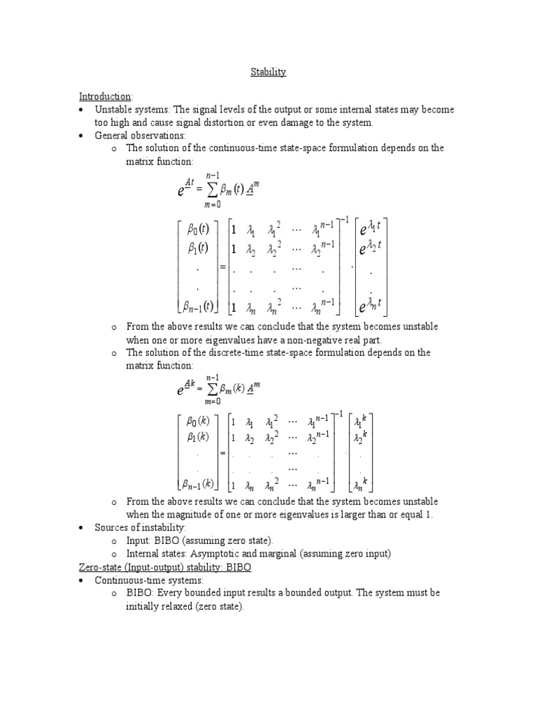 Stability | PDF | Stability Theory | Control Theory