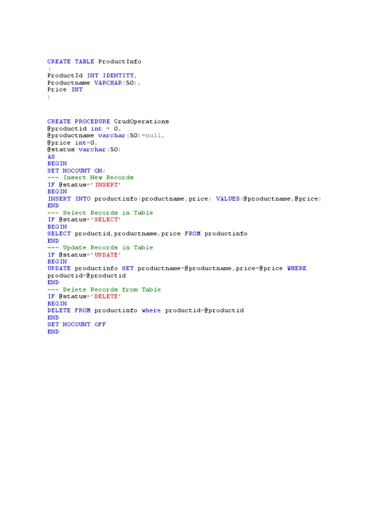 SQL CRUD Operations Guide | PDF