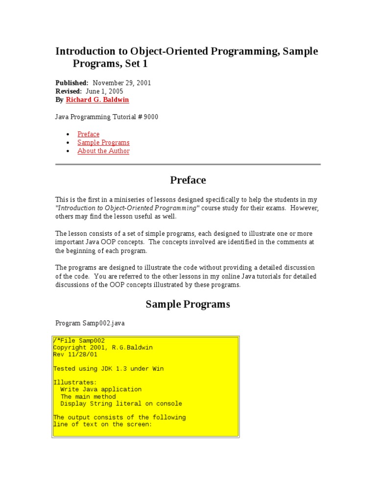 Introduction To Object Pdf Method Computer Programming Class Computer Programming