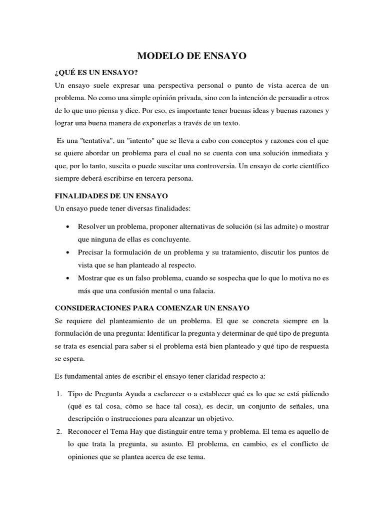 Modelo de Ensayo | PDF | Ensayos | Science