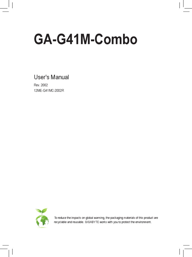 MB Manual Ga-g41m-Combo v2.0 e | PDF | Usb | Bios