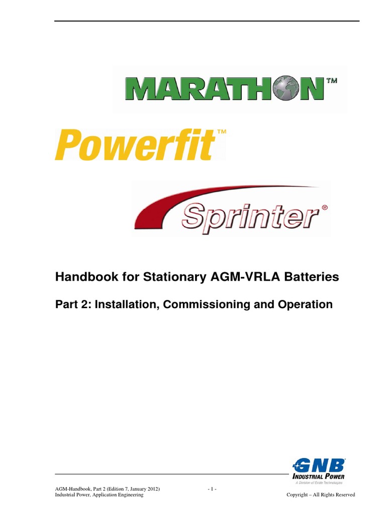 Handbook - AGM, Part 2, Edition 7, Jan - 2012 PDF | PDF | Battery ...