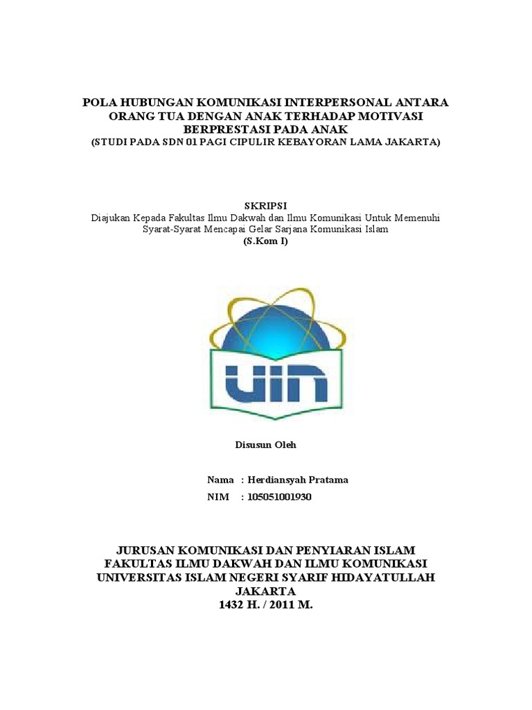Hubungan Komunikasi Interpersonal Orang Tua dan Anak terhadap Motivasi Berprestasi Siswa | PDF