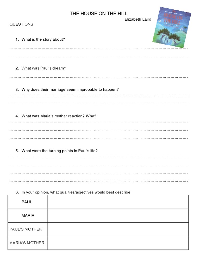 Comprehension Questions for "The House on the Hill" | PDF