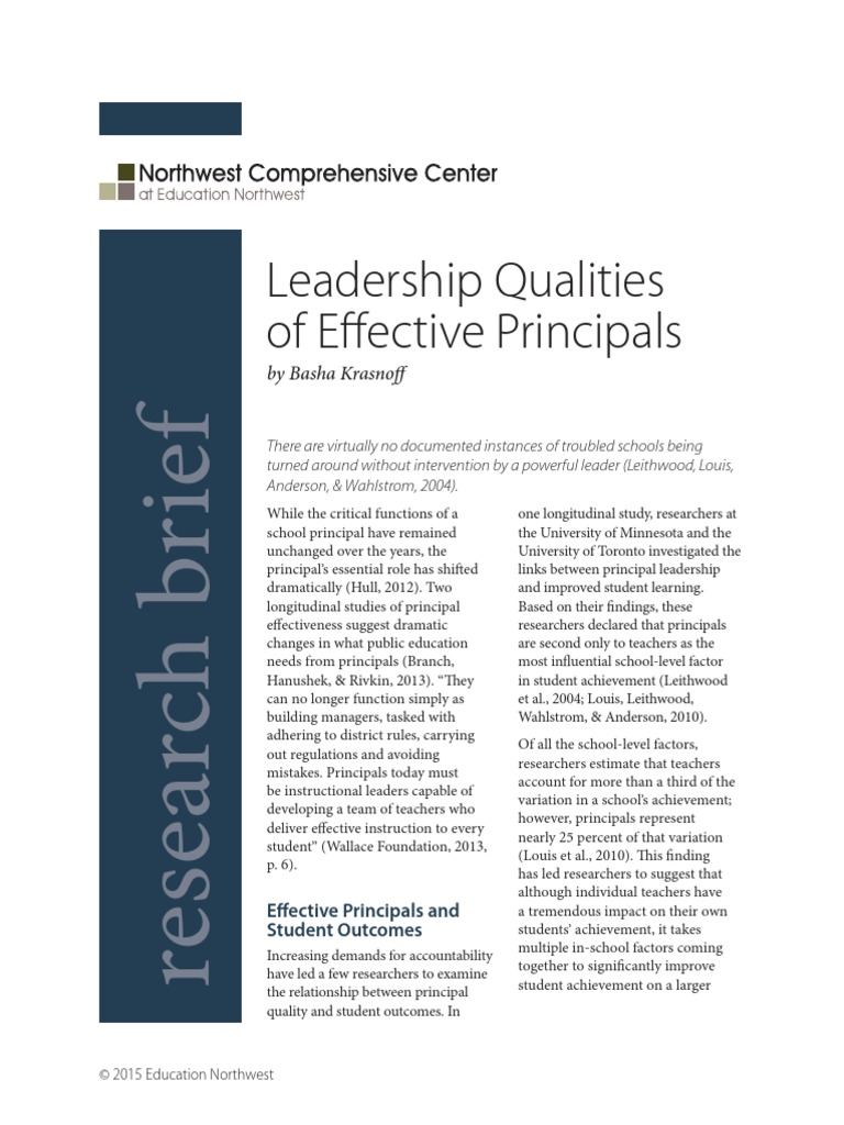 2015 Leadership Qualities PDF | PDF | Teachers | Leadership