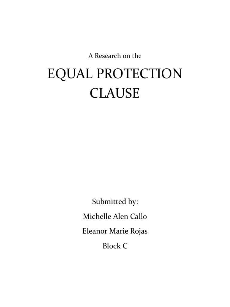 Equal Protection | Download Free PDF | Equal Protection Clause | United ...