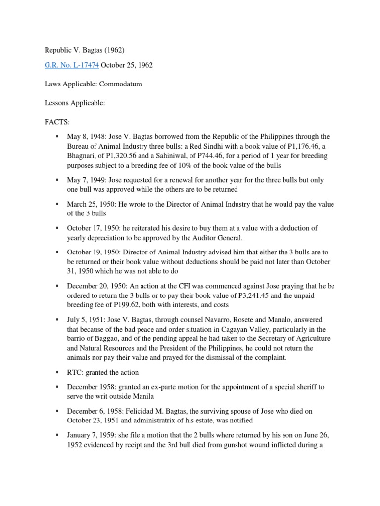 Commodatum Digests | Lease | Lawsuit