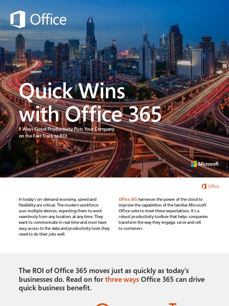 Quick Wins With Office365 | PDF | Office 365 | Cloud Computing