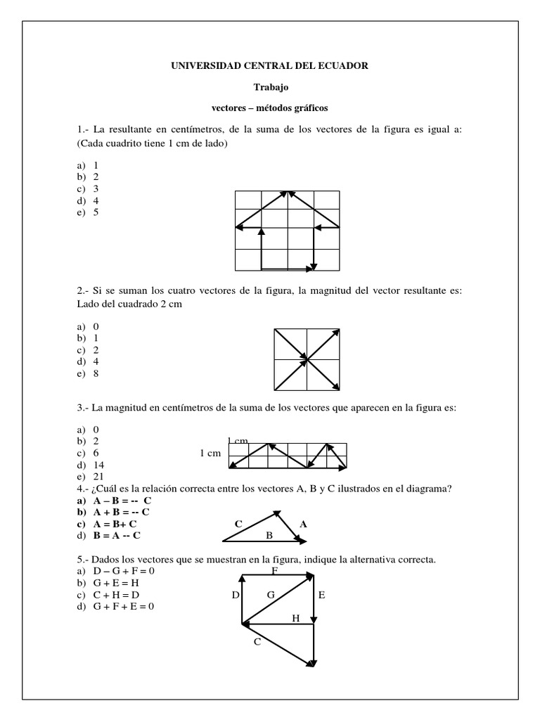 Deber Vectores (Parte Uno) | PDF | Vector Euclidiano | Enseñanza de ...