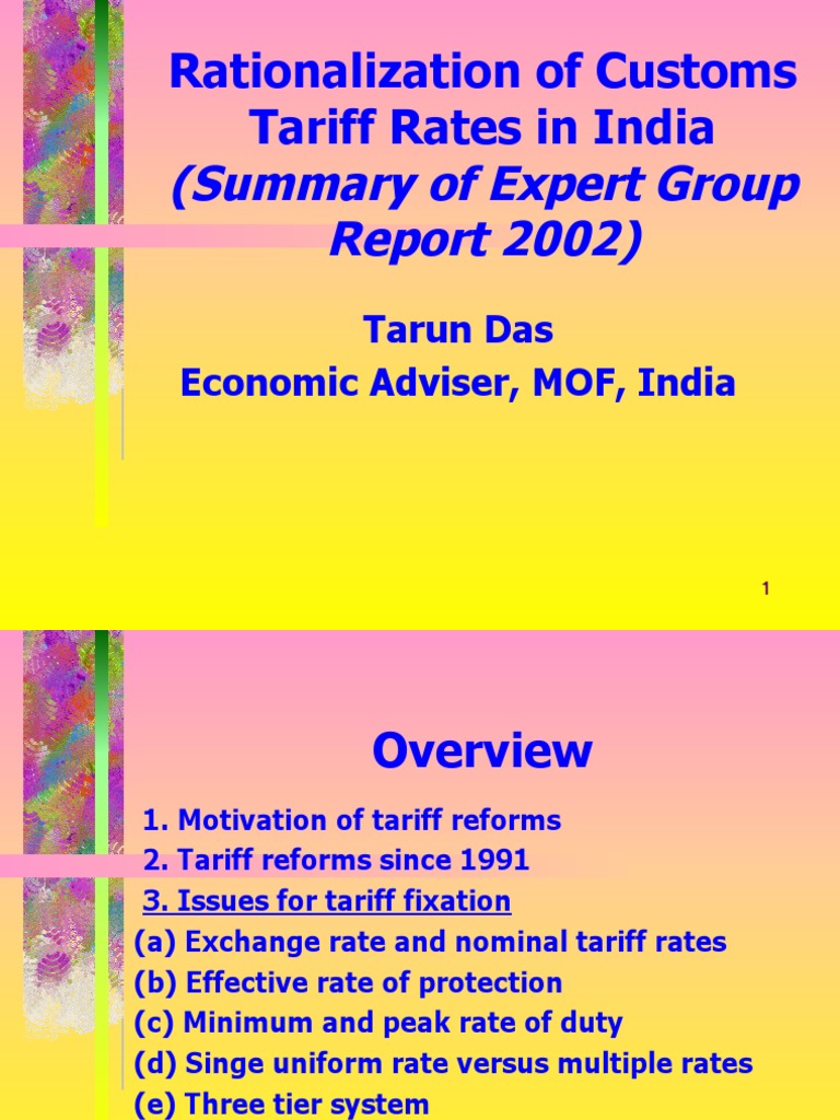 Customs Tariff Rationalization in India | PDF | Tariff | Taxes