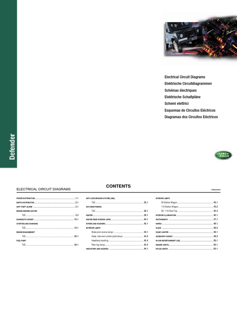 Wiring Diagram - Defender Td5 (1999) | PDF | Fuse (Electrical) | Wire