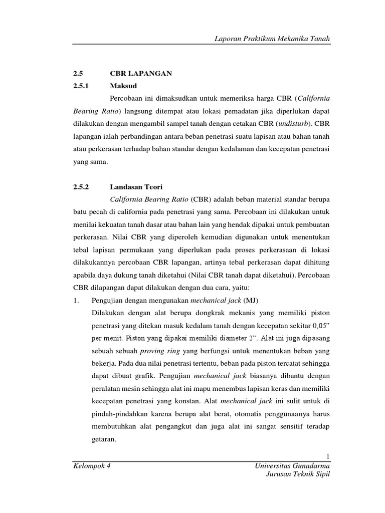 Bab 2 - CBR Lapangan, Revisi | PDF
