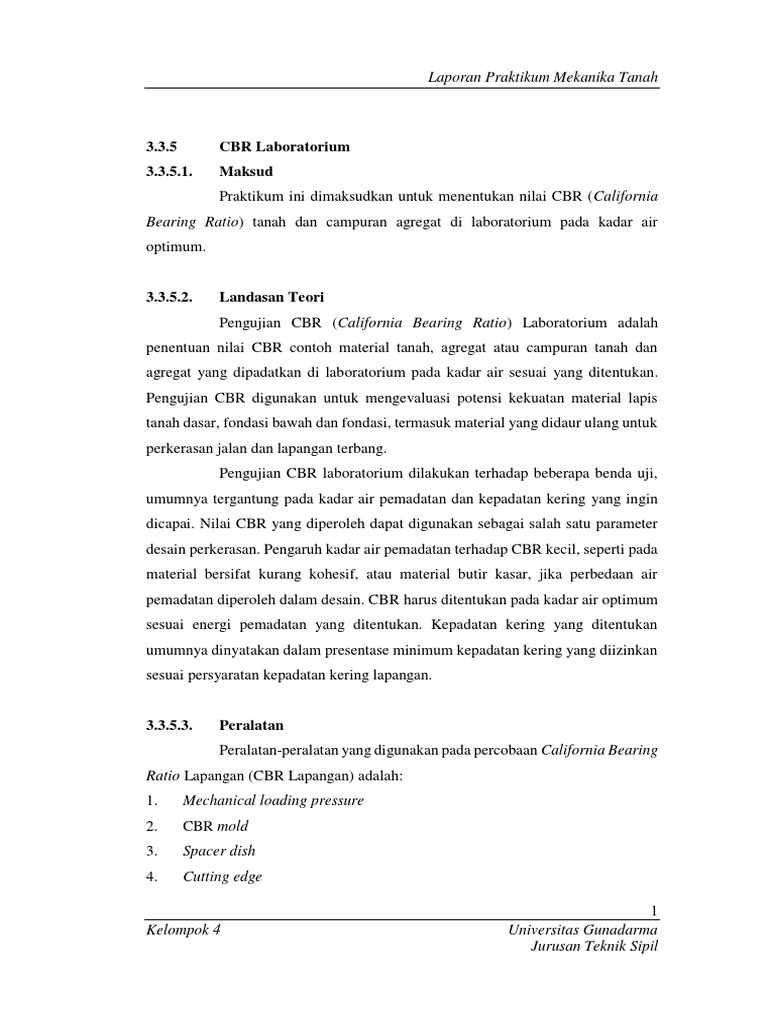 BAB 3 - CBR Laboratorium | PDF