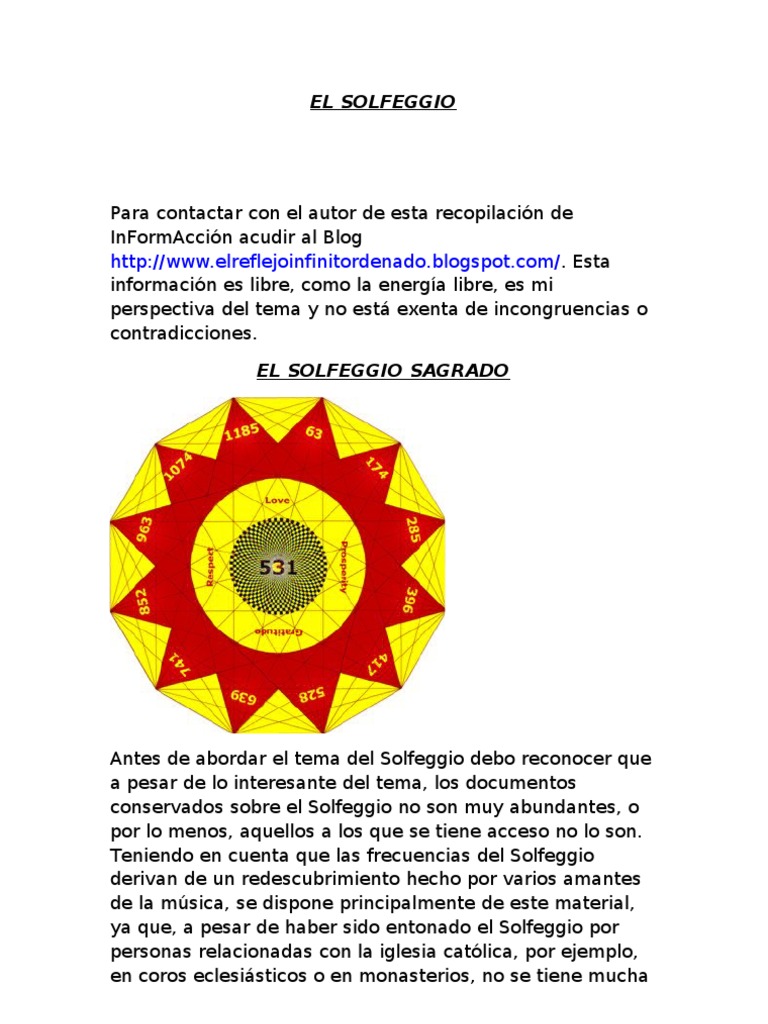 Frecuencias del Solfeggio Sagrado | PDF