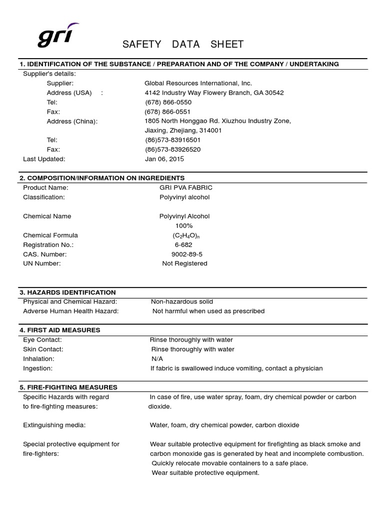 Ghost Wipe MSDS | PDF | Chemistry | Chemical Substances