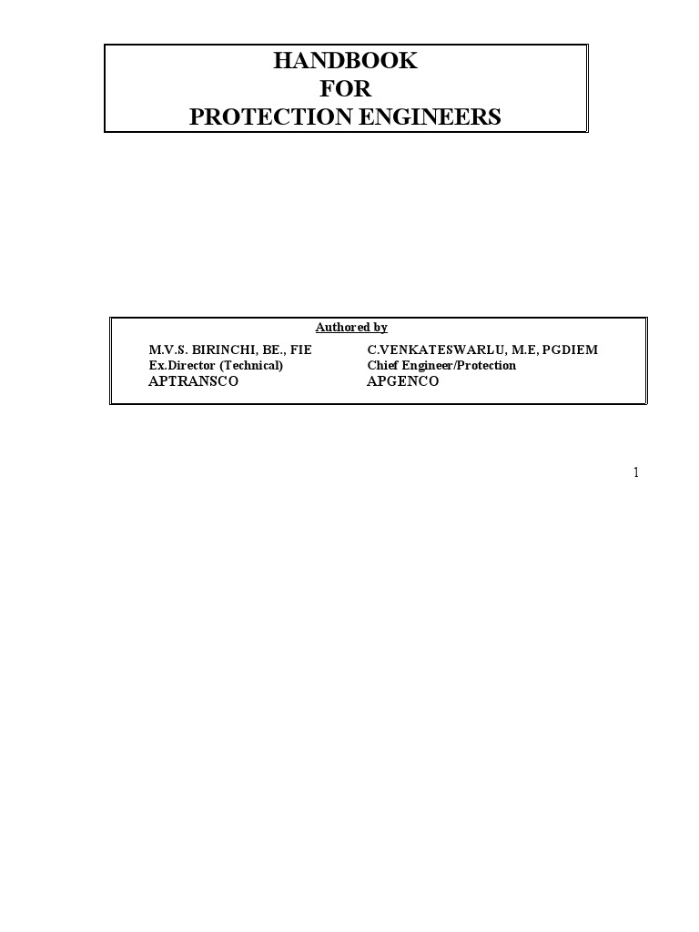 Protection Engineering Handbook | PDF | Transformer | Electric Generator