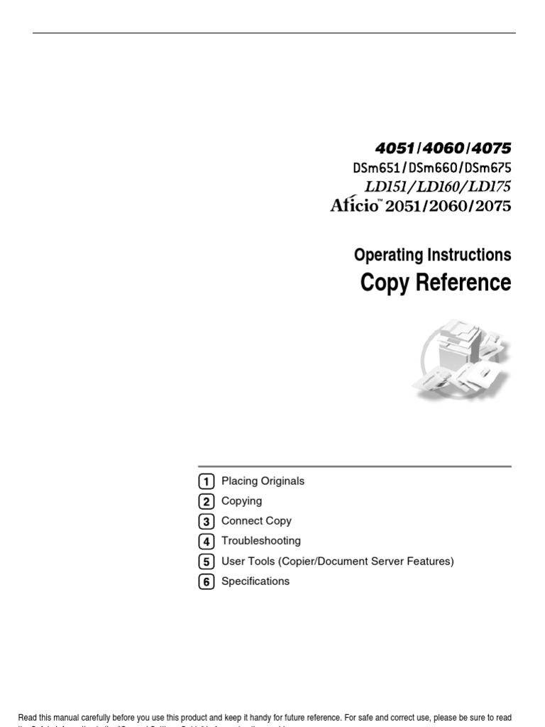 Copy Reference: Operating Instructions | PDF | Image Scanner | Photocopier