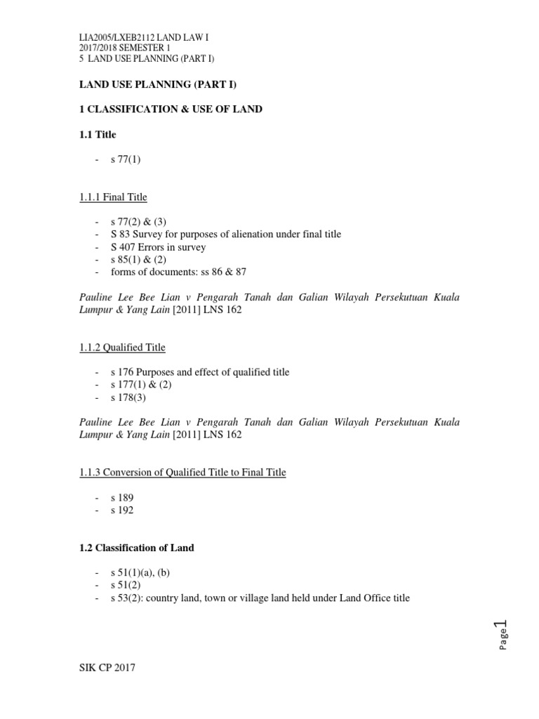 Qualified vs Final Title in Land Law | PDF | Natural Resources Law ...